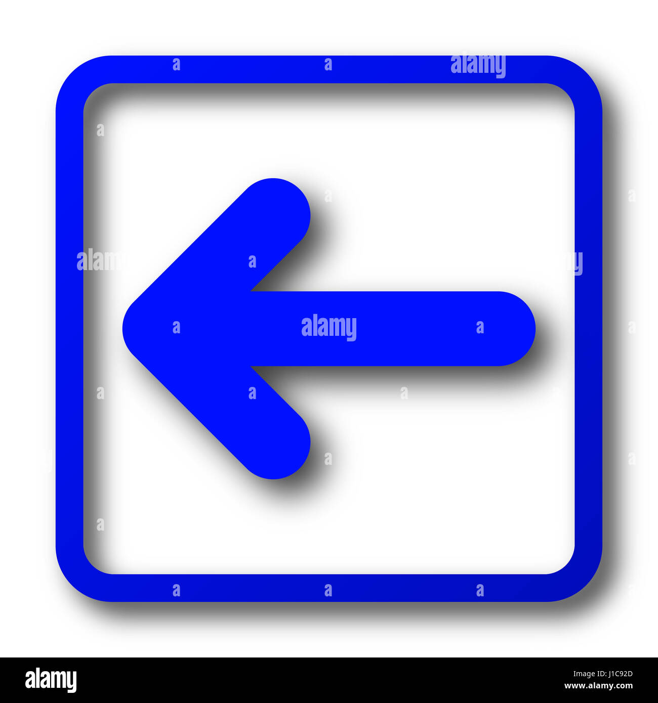 Left arrow icon. Left arrow website button on white background Stock ...