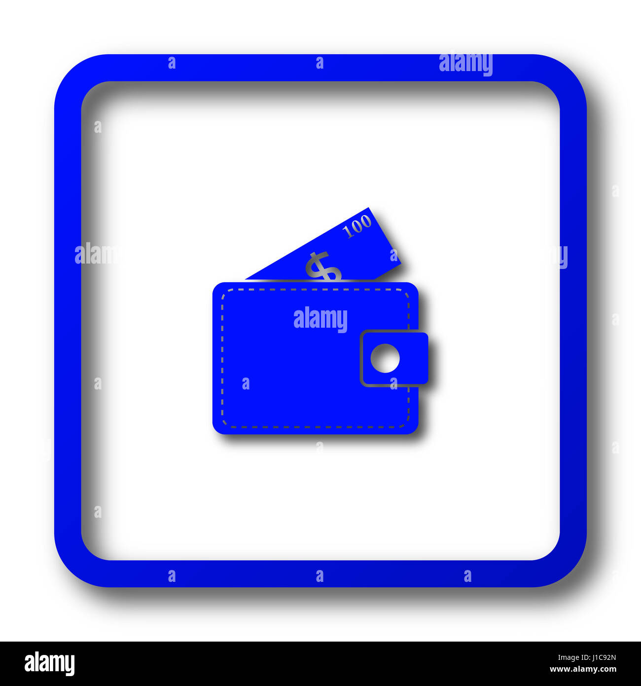 Wallet icon. Wallet website button on white background Stock Photo - Alamy