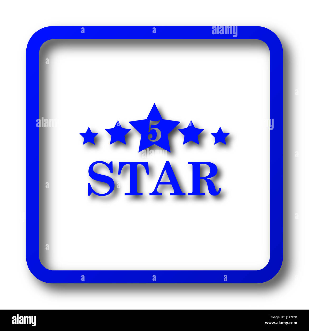 5 star icon. 5 star website button on white background Stock Photo - Alamy
