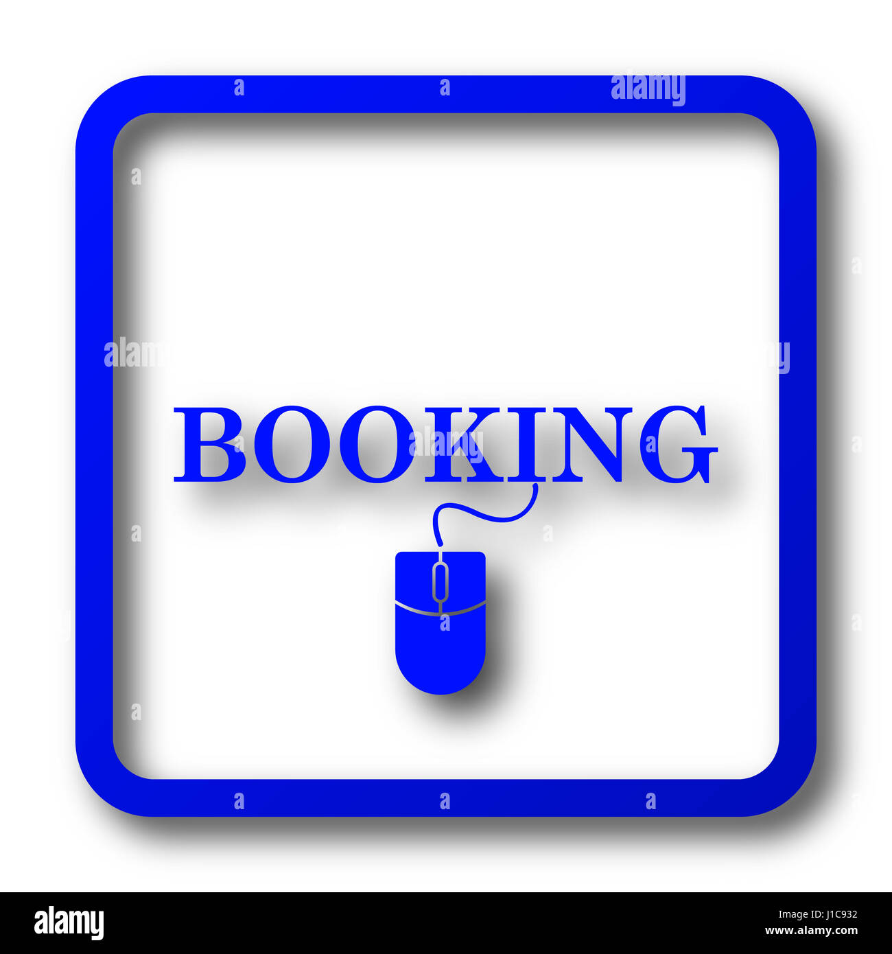 Booking icon. Booking website button on white background Stock Photo ...