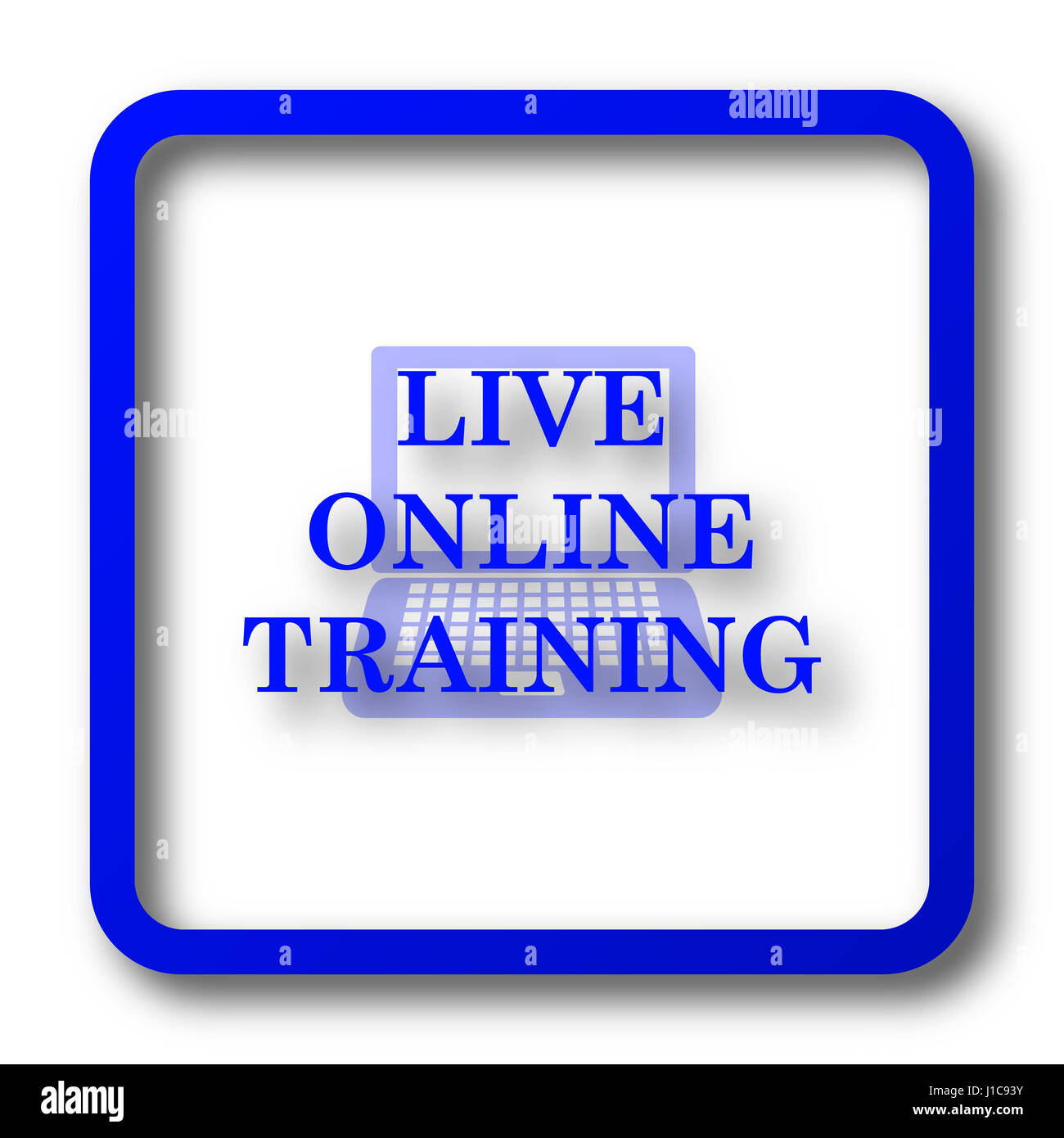 Live online training icon. Live online training website button on white ...