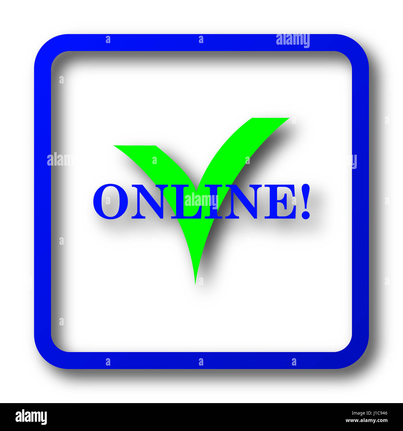 Online icon. Online website button on white background Stock Photo - Alamy