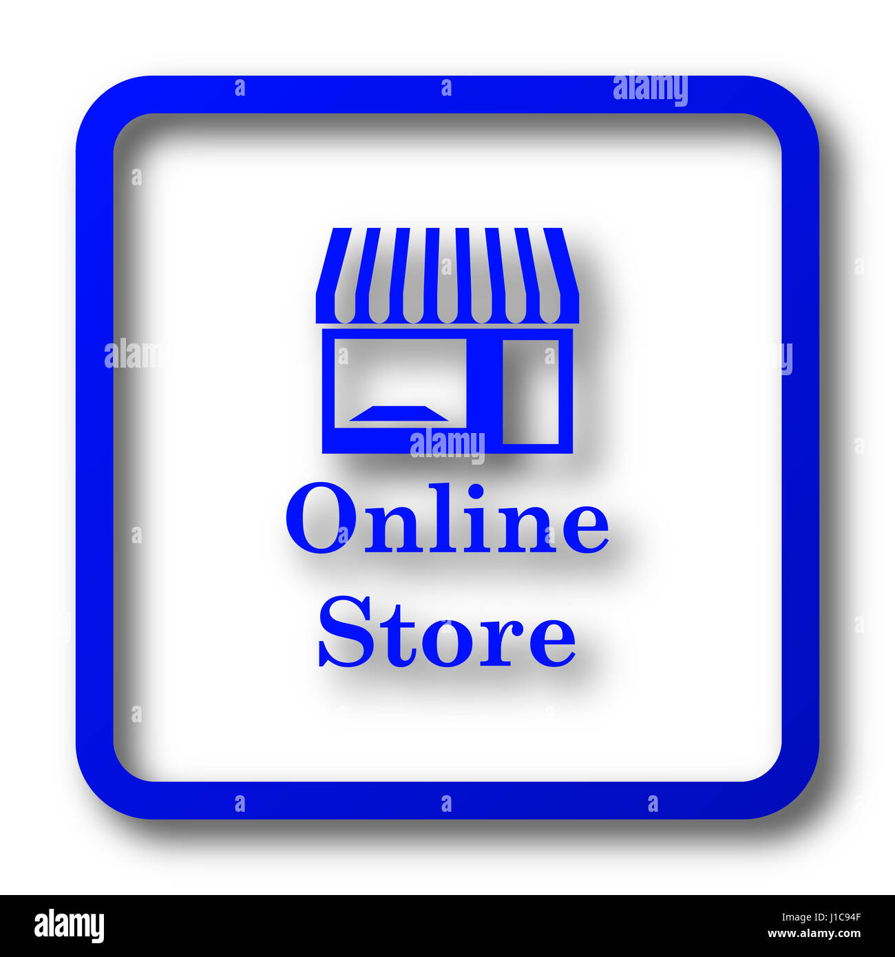 Online store icon. Online store website button on white background ...