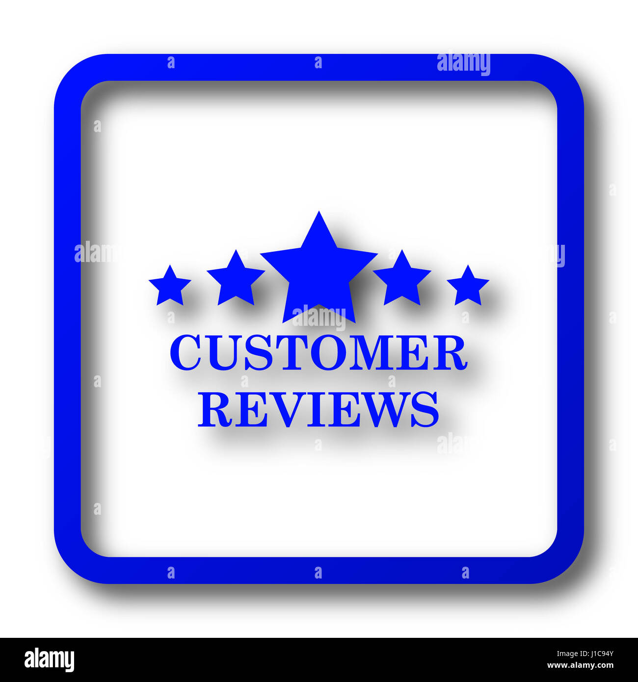 Customer reviews icon. Customer reviews website button on white ...