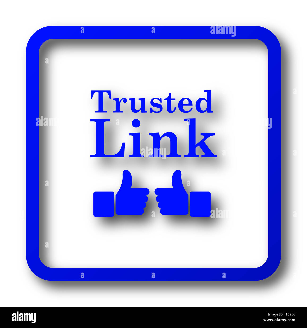 Trusted link icon. Trusted link website button on white background ...