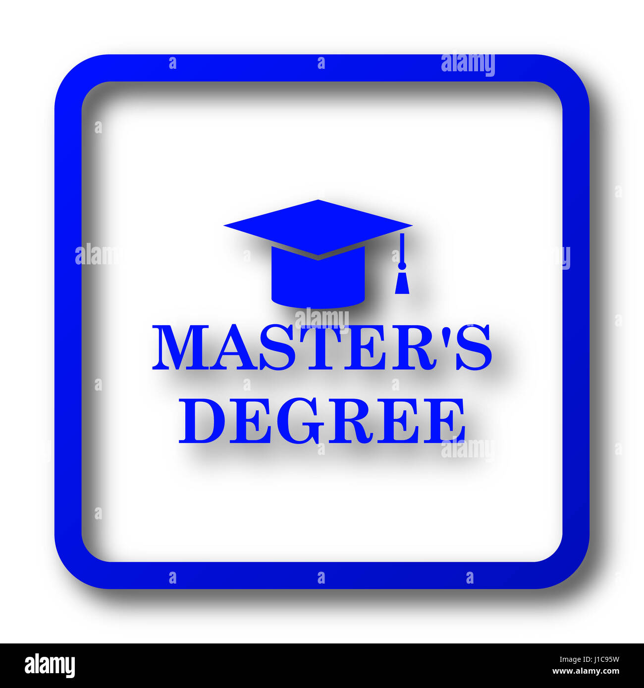 Master's degree icon. Master's degree website button on white ...