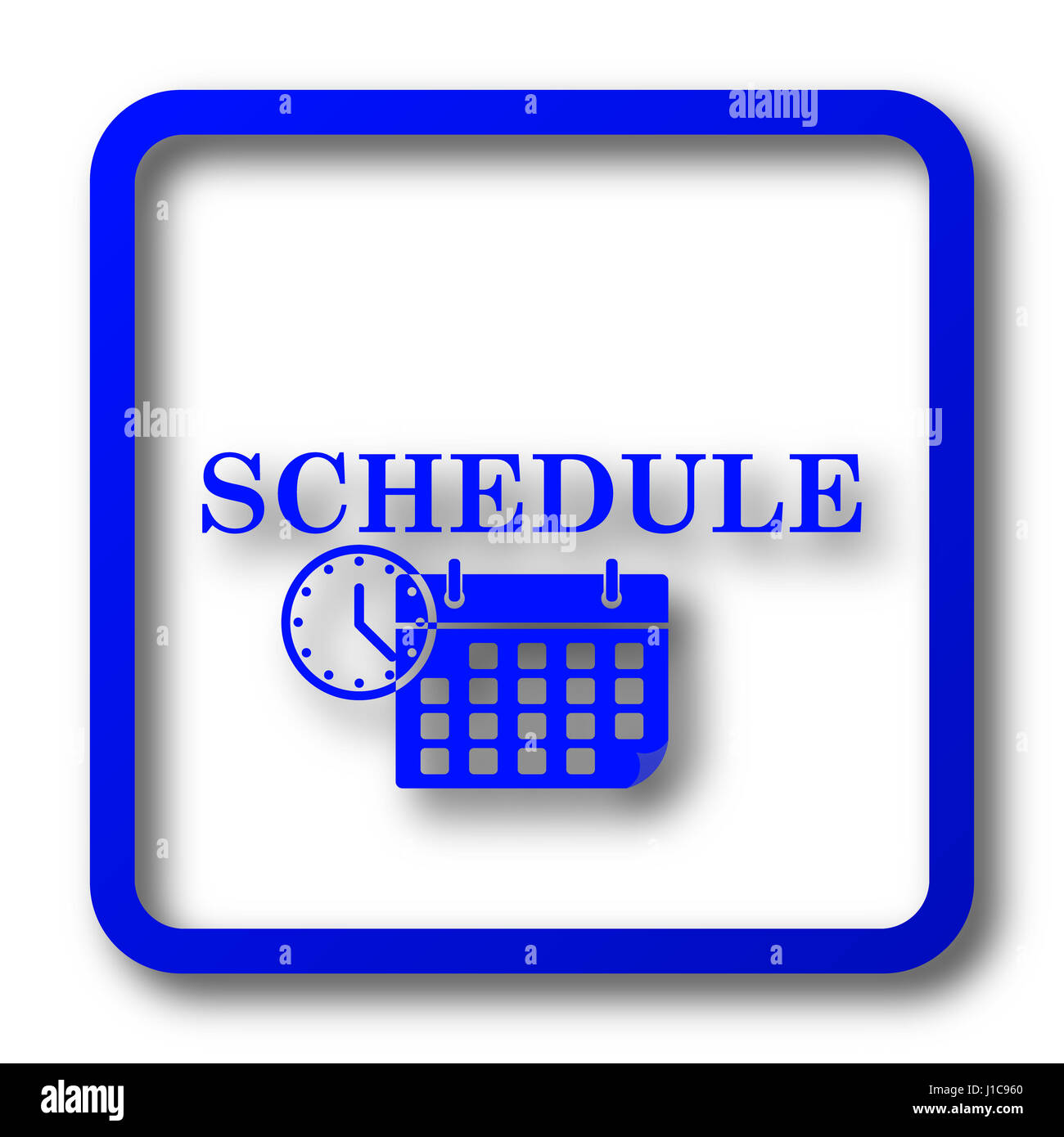 Schedule icon. Schedule website button on white background Stock Photo ...