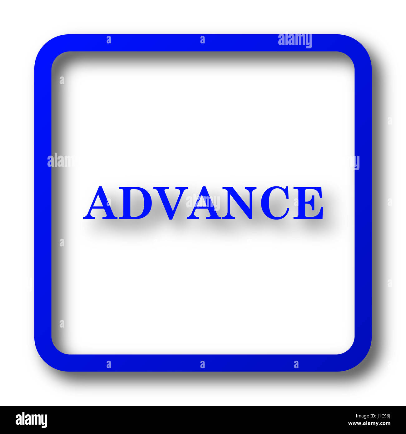 Advance icon. Advance website button on white background Stock Photo ...