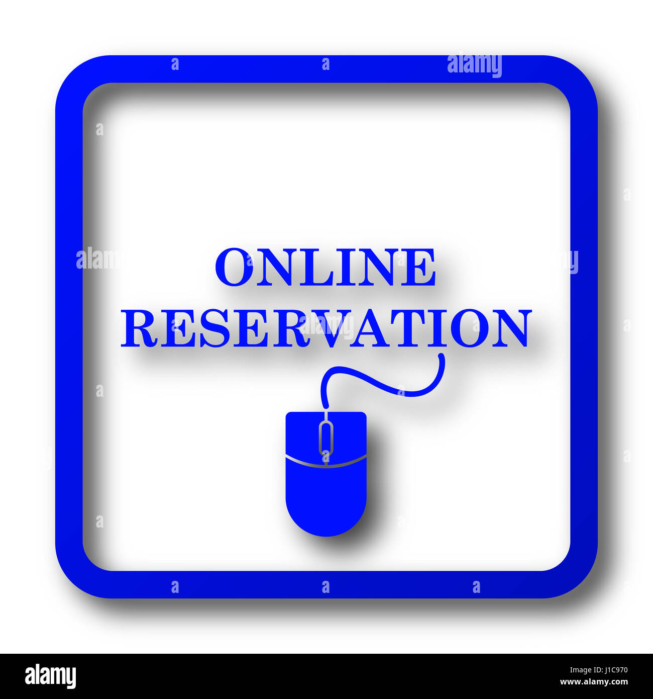 Online reservation icon. Online reservation website button on white ...