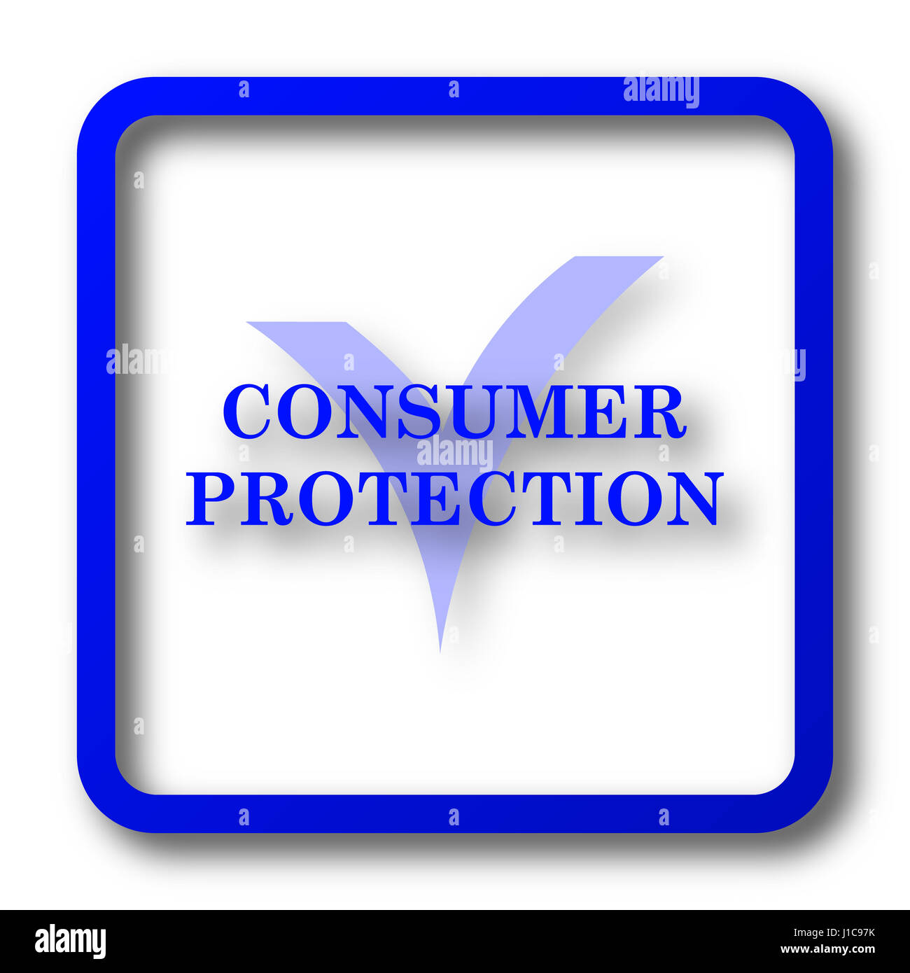 Consumer protection icon. Consumer protection website button on white ...
