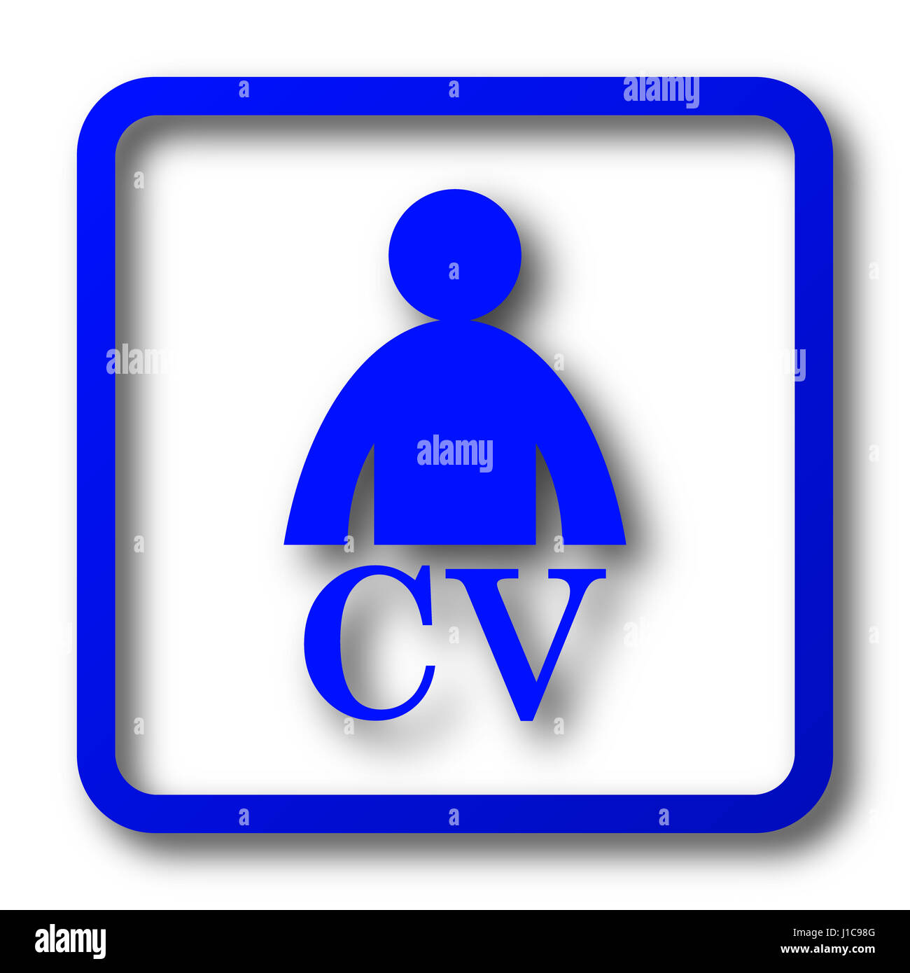 CV icon. CV website button on white background Stock Photo - Alamy