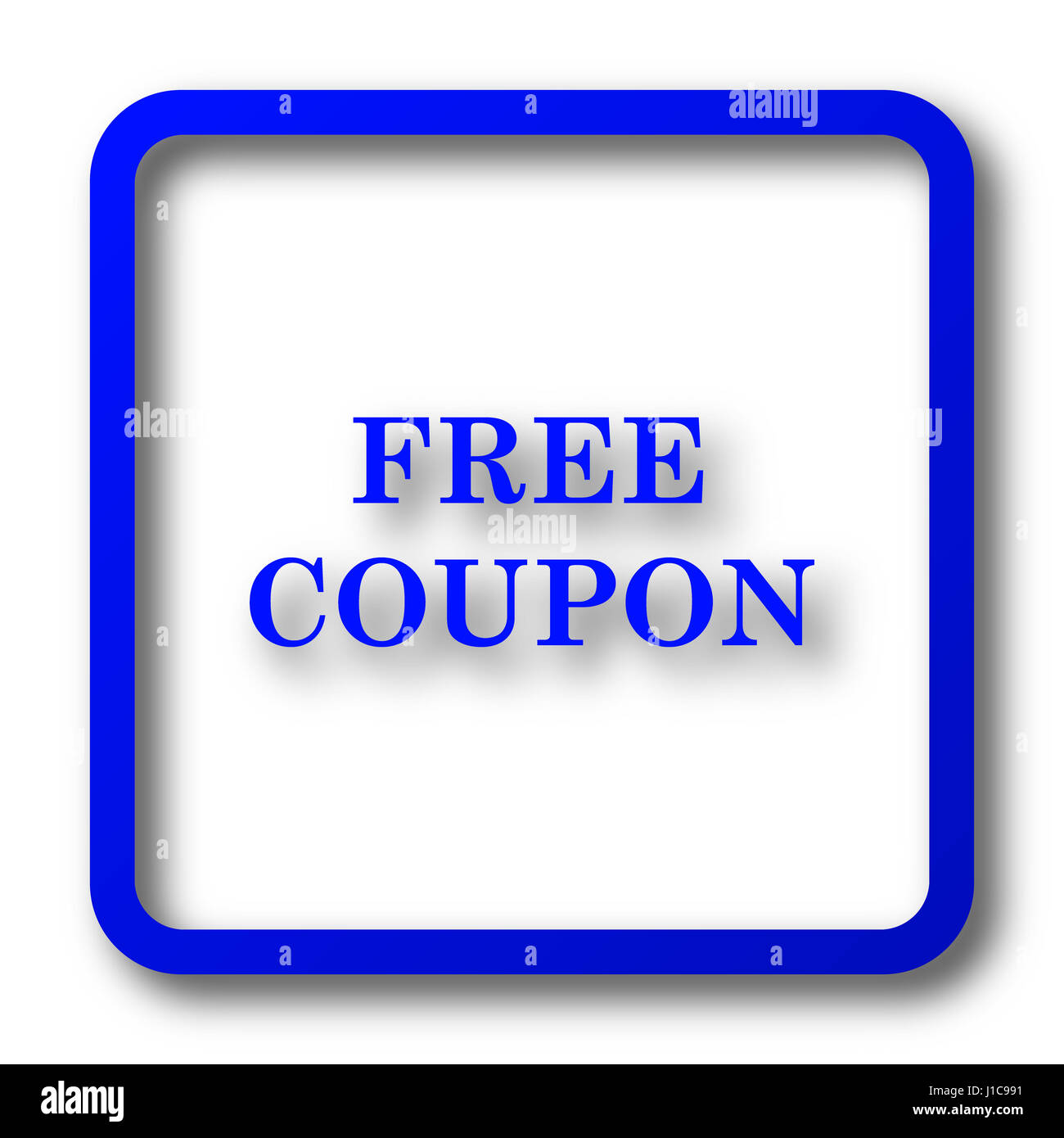 Free coupon icon. Free coupon website button on white background Stock ...