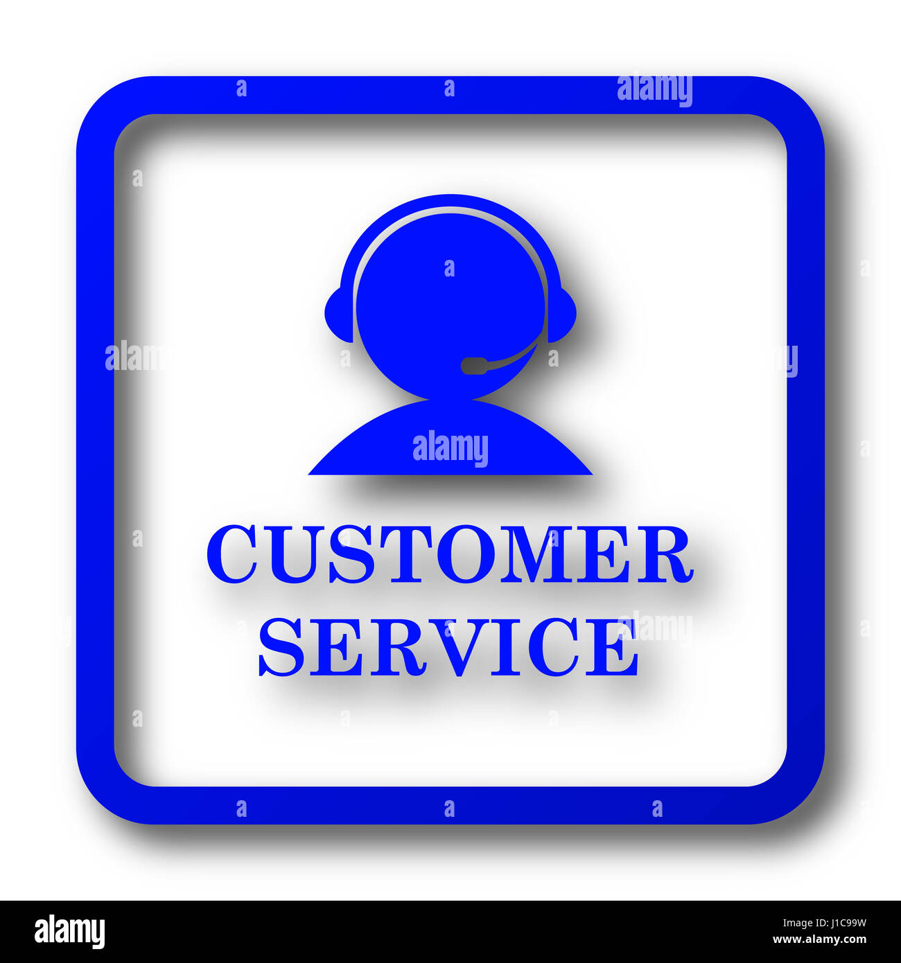 Customer service icon. Customer service website button on white ...