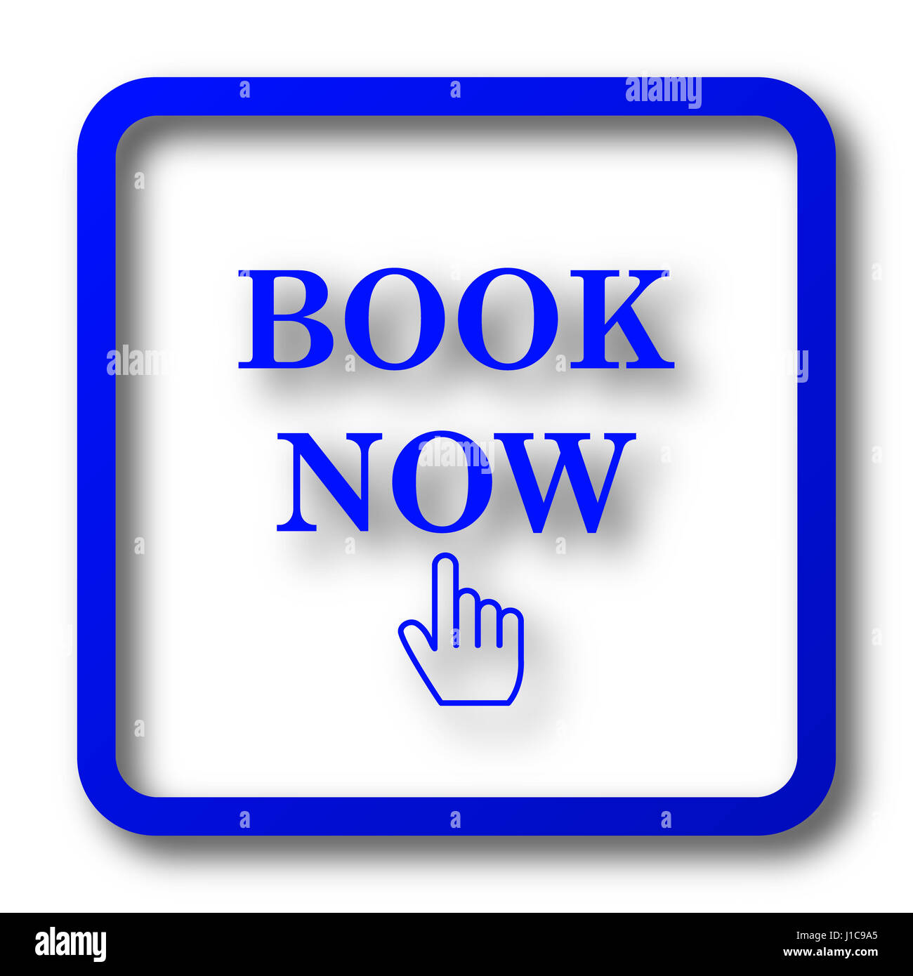 Book now icon. Book now website button on white background Stock Photo ...