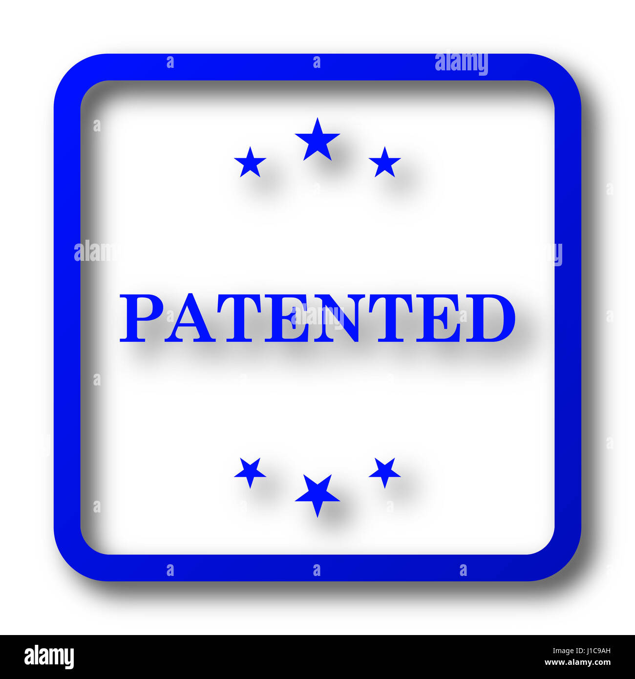 Patented icon. Patented website button on white background Stock Photo ...