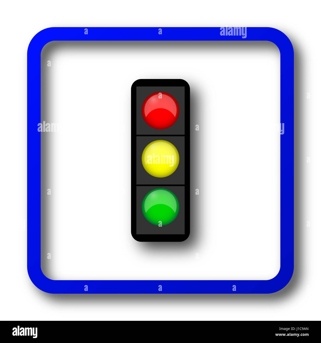 Traffic light icon. Traffic light website button on white background ...
