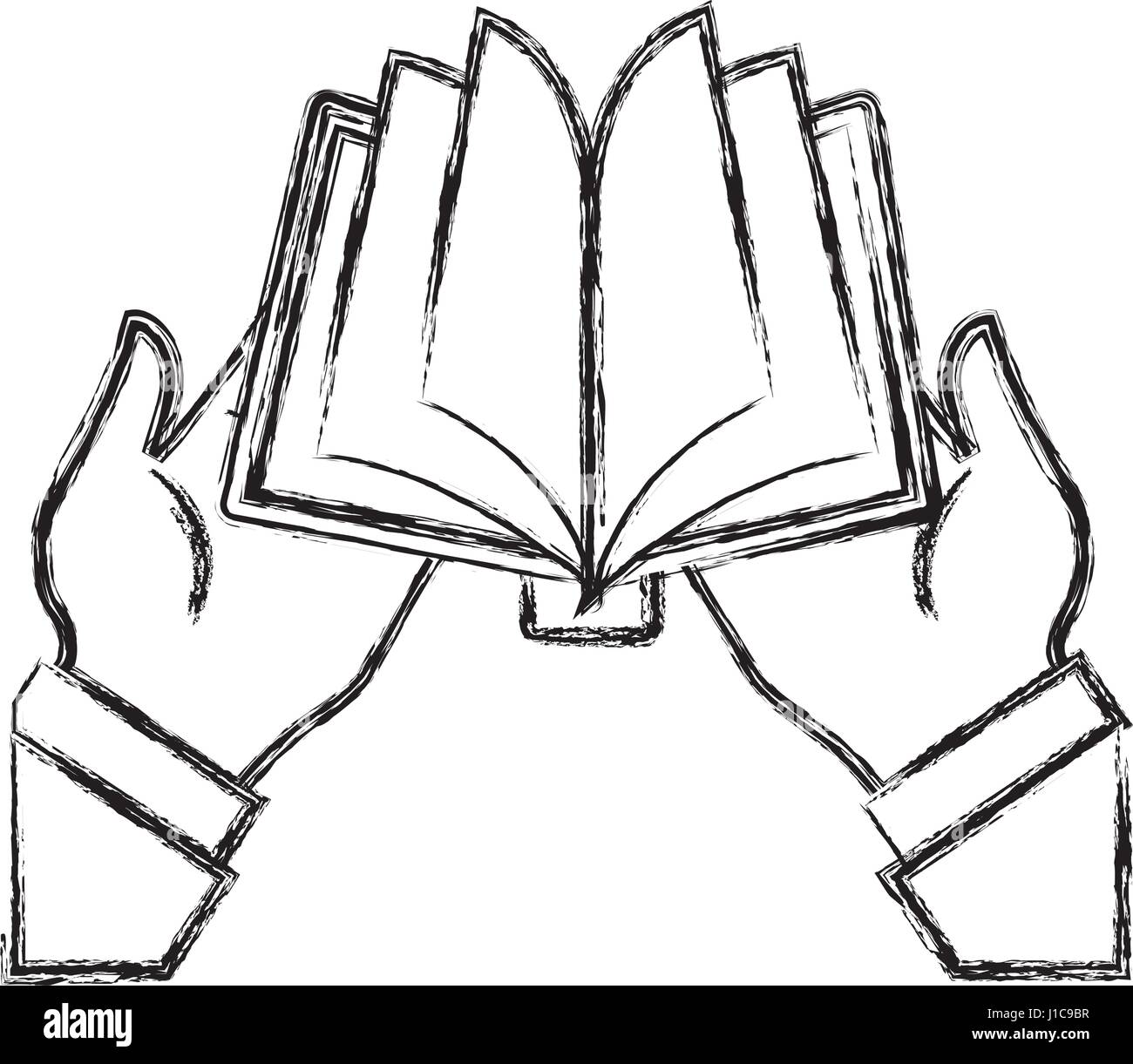 Hands holding a book Stock Vector Image & Art - Alamy