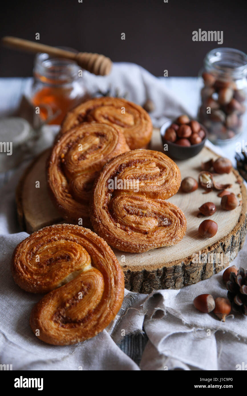 Pastry buns with nuts and honey Stock Photo - Alamy