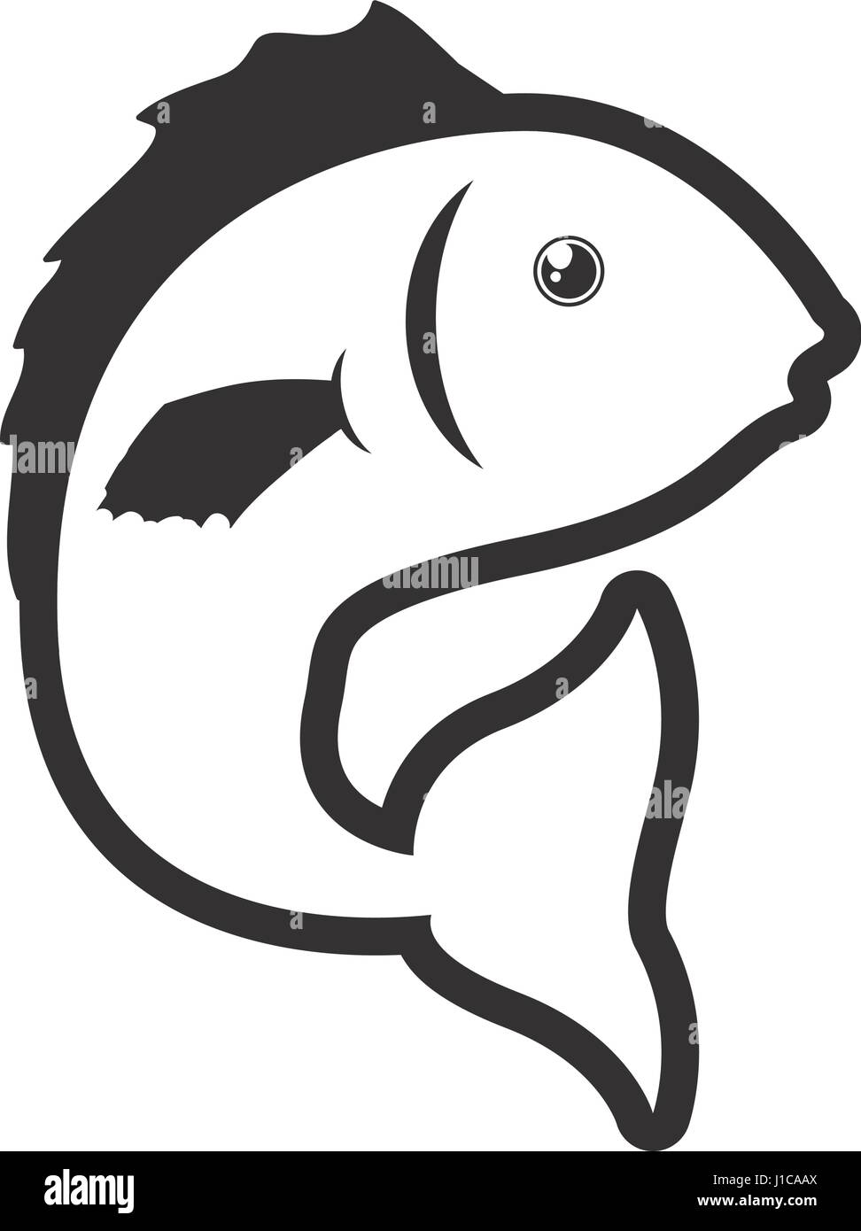 Fish sea animal symbol Stock Vector Image & Art - Alamy