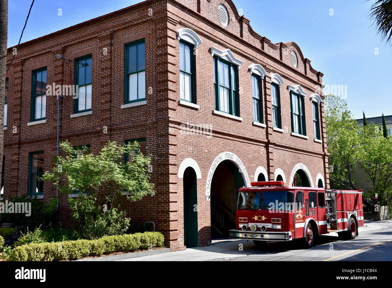 Parked fire truck hi-res stock photography and images - Alamy