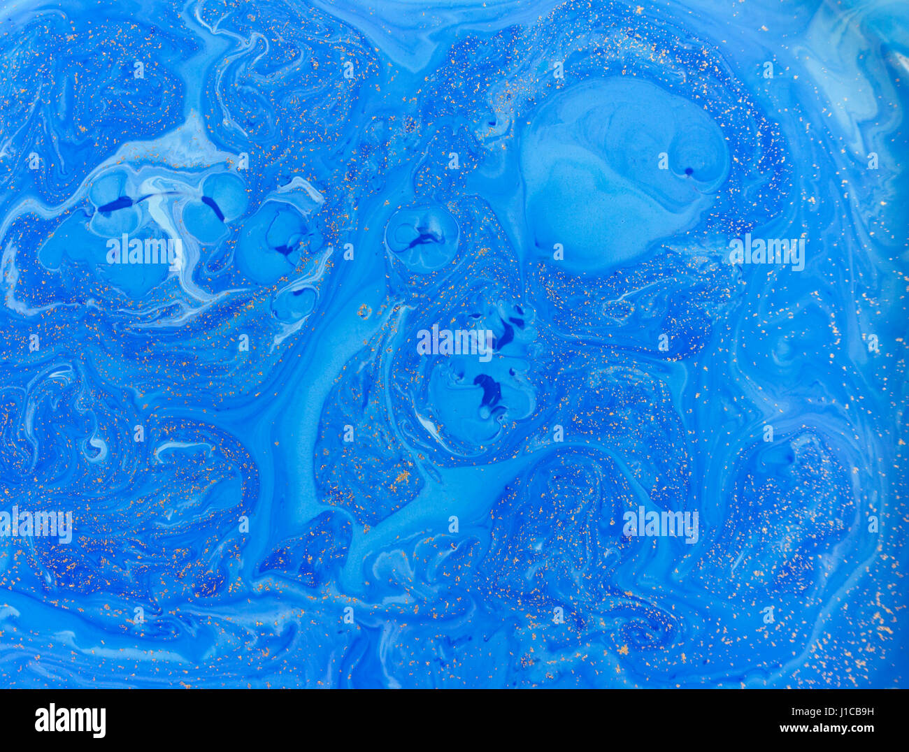 Blue liquid texture. Watercolor hand drawn marbling illustration. Ink ...