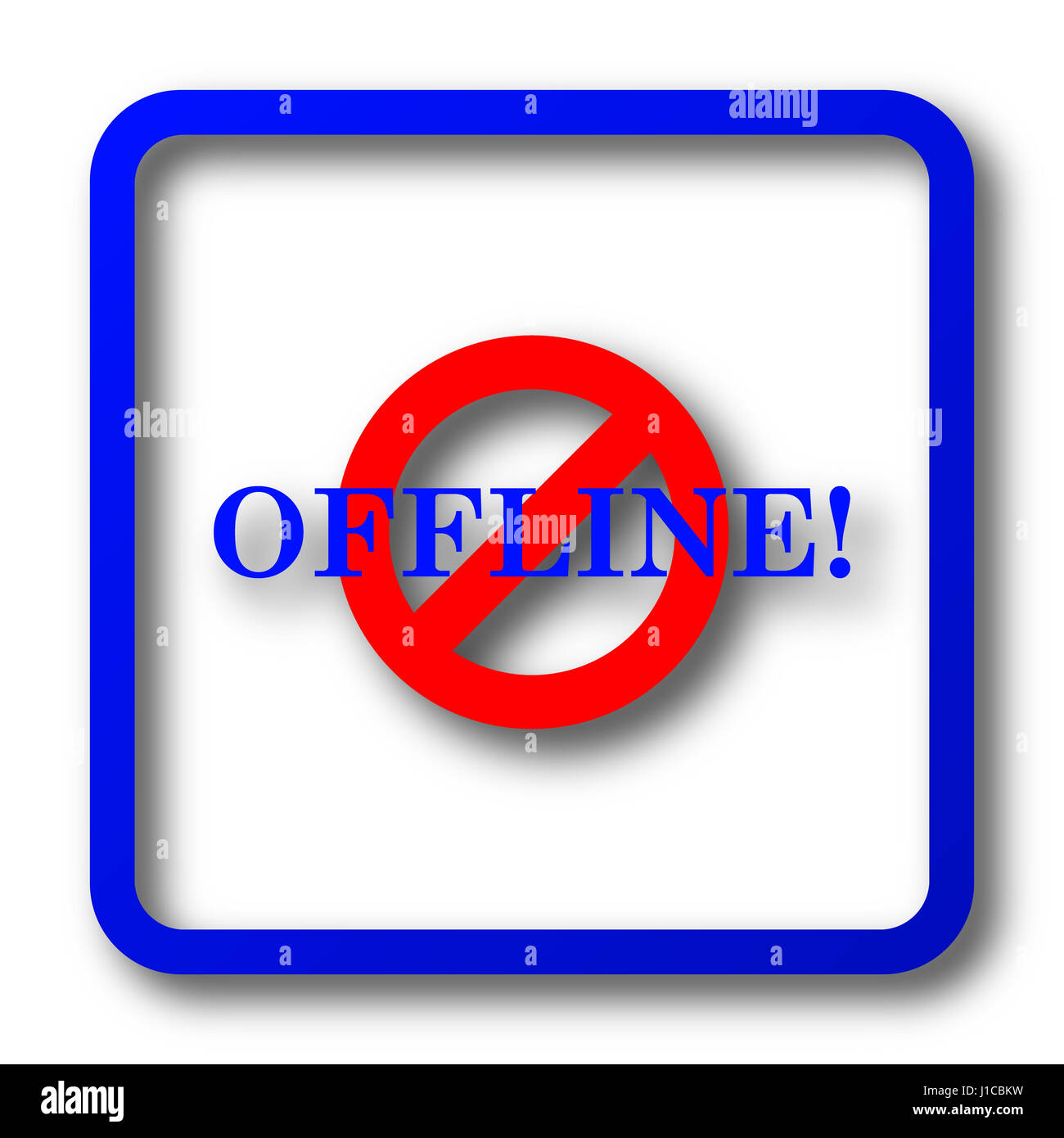 Offline icon. Offline website button on white background Stock Photo ...