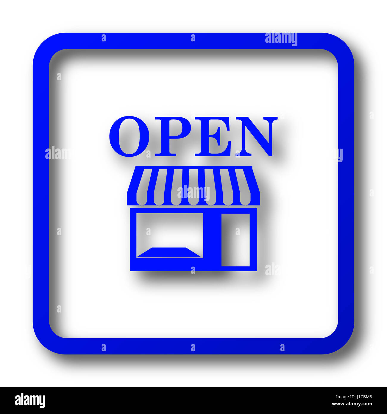 Open store icon. Open store website button on white background Stock ...