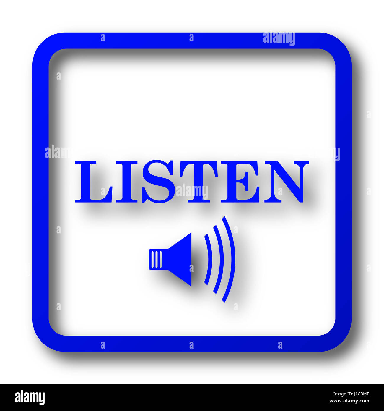 Listen icon. Listen website button on white background Stock Photo - Alamy
