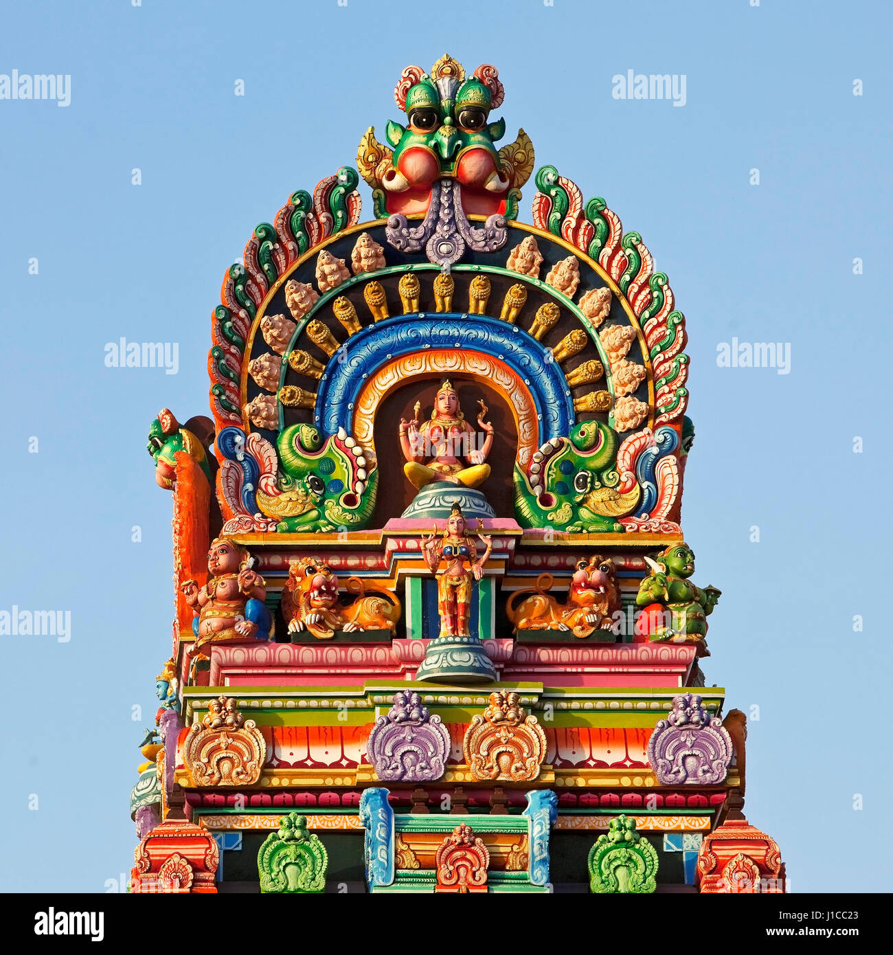 Hindu temple, Sri Kamadchi temple, detail, Hamm, Ruhr district, North ...