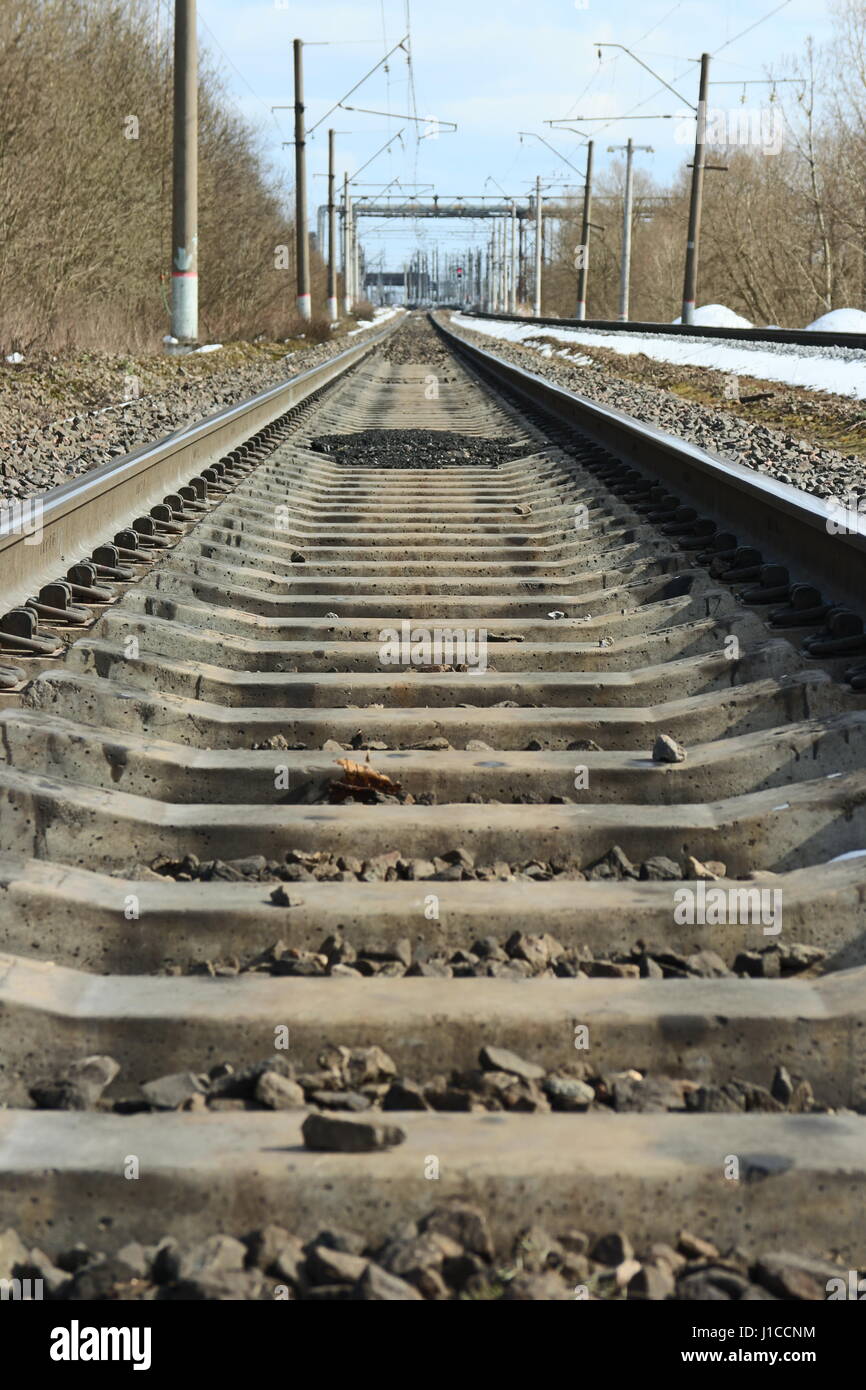 Railway rails go distance railway hi-res stock photography and images ...
