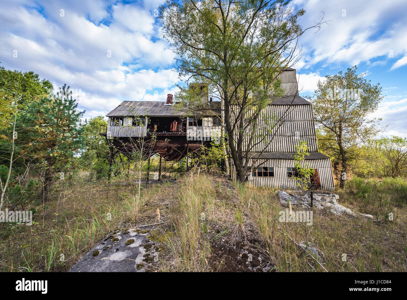 Grain elevator in kolkhoz near Zymovyshche village in Chernobyl Nuclear ...