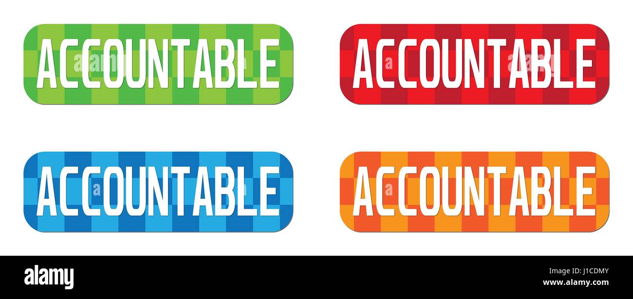 ACCOUNTABLE text, on rectangle, zig zag pattern stamp sign, in color ...