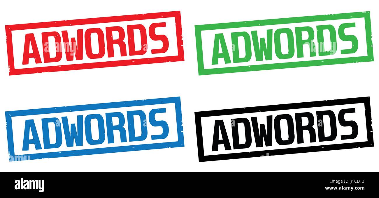 ADWORDS text, on rectangle border stamp sign, in color set Stock Photo ...