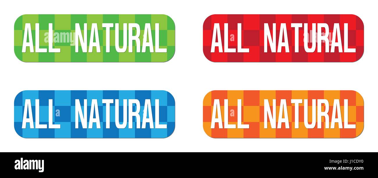 ALL NATURAL text, on rectangle, zig zag pattern stamp sign, in color ...