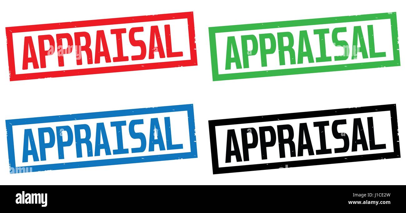 APPRAISAL text, on rectangle border stamp sign, in color set Stock ...