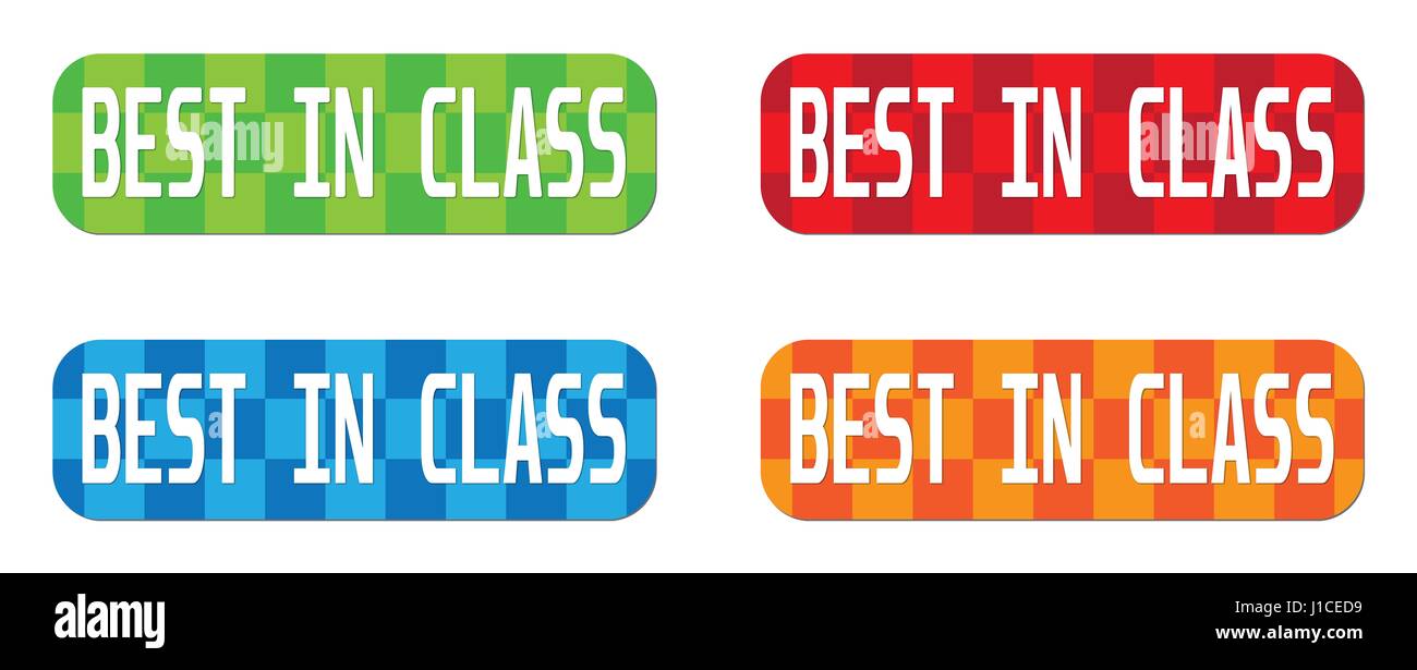 BEST IN CLASS text, on rectangle, zig zag pattern stamp sign, in color ...