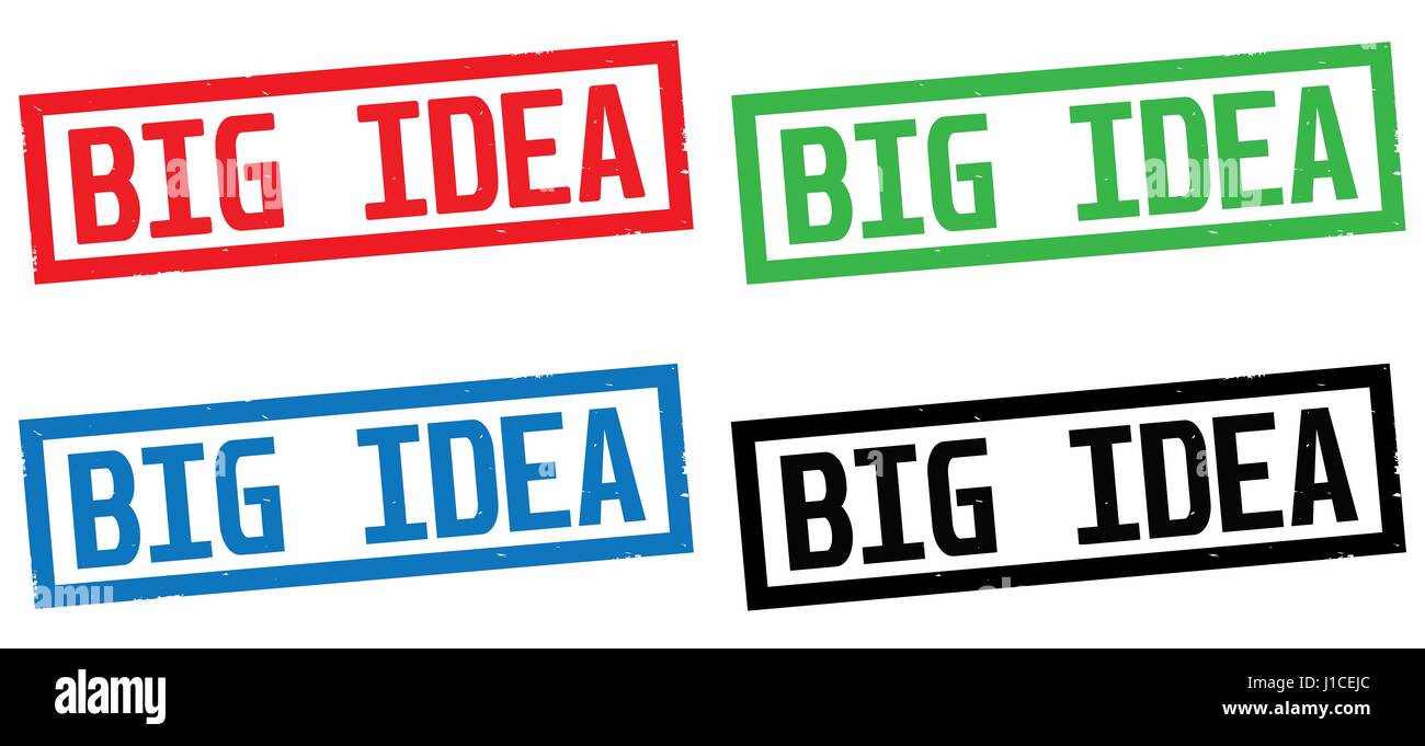 BIG IDEA text, on rectangle border stamp sign, in color set Stock Photo ...
