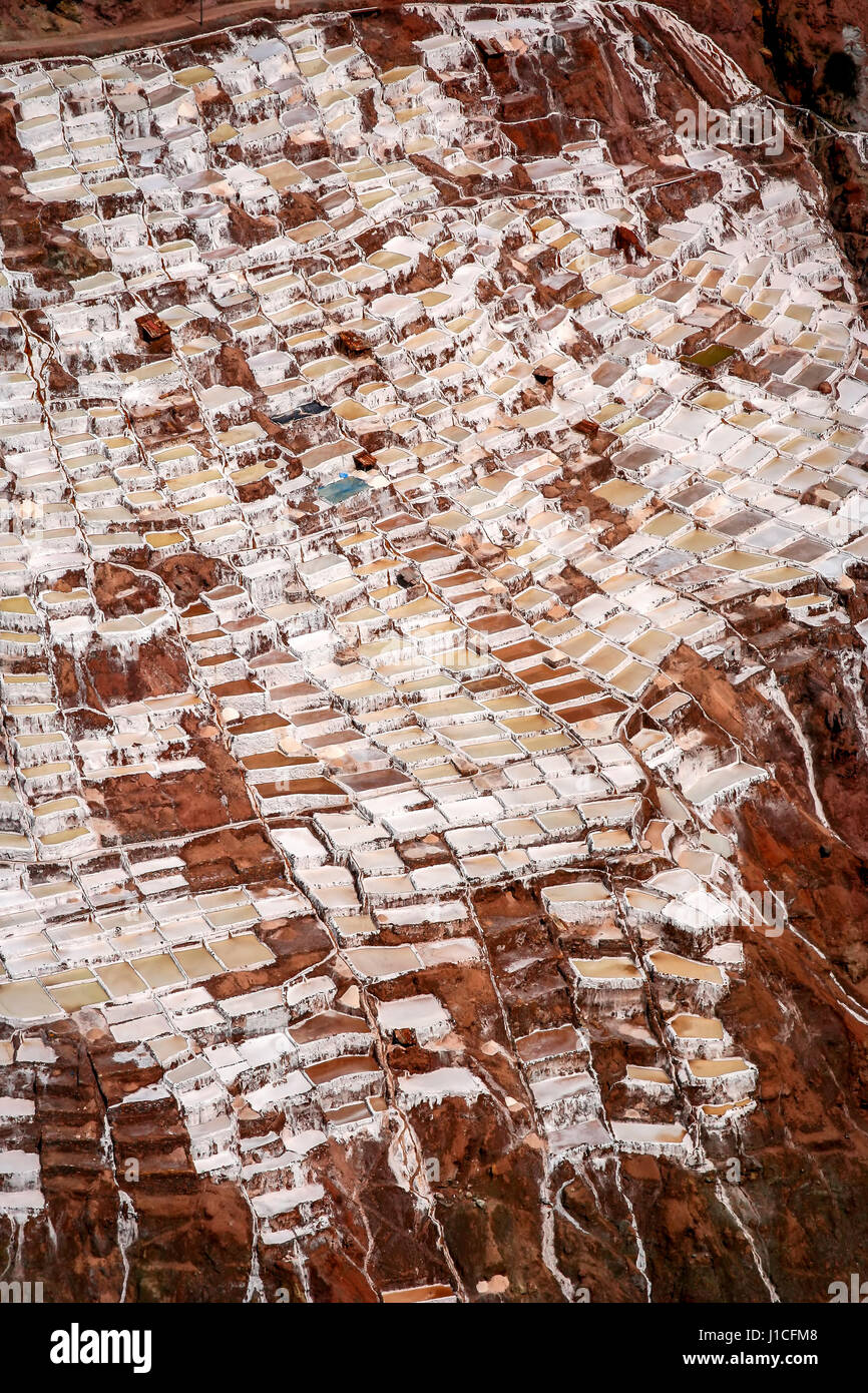 Traditional salt mine, salinas, in Maras in Peru Stock Photo - Alamy