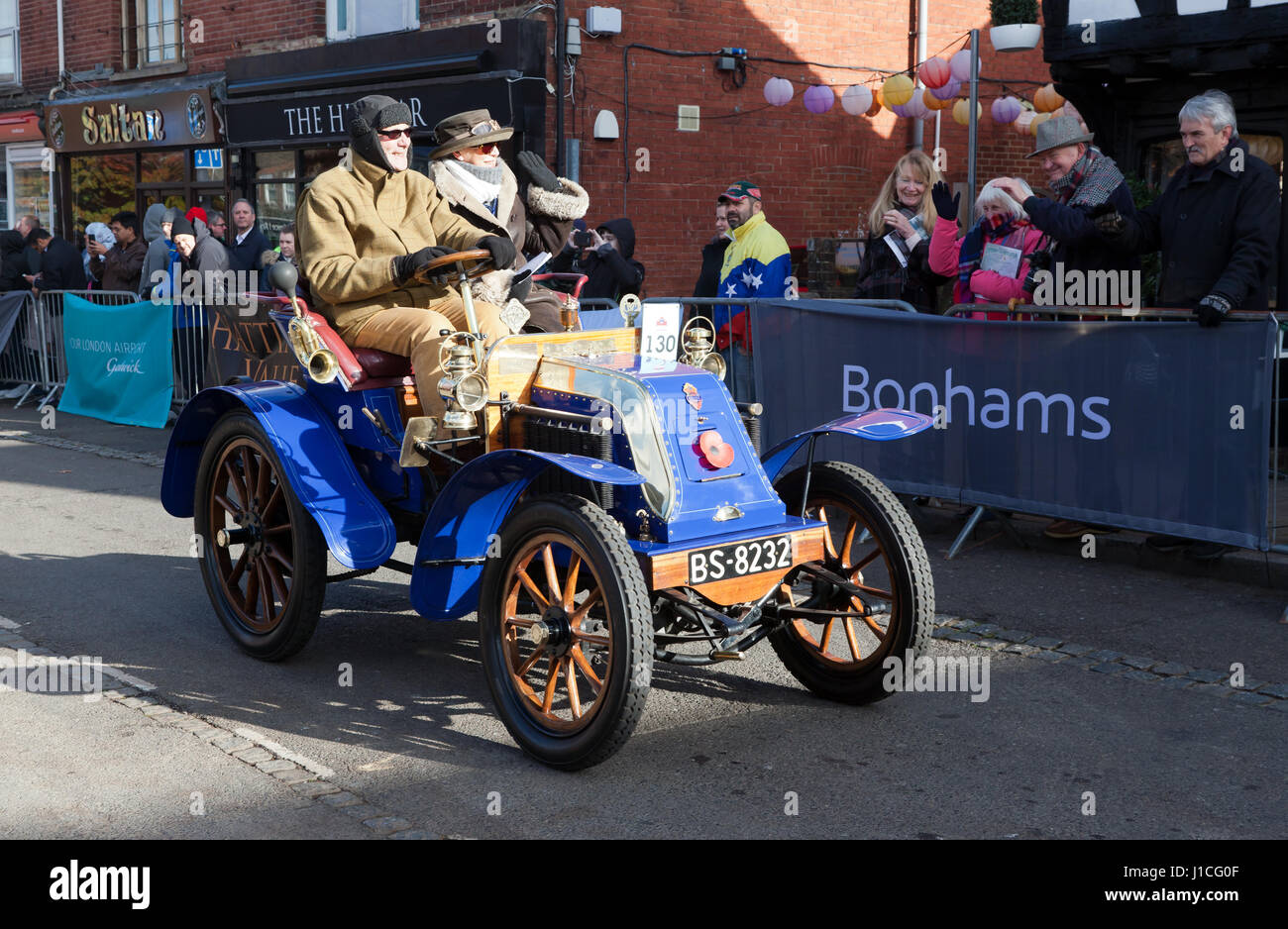 A 1902 Deckert, Driven by Mr Micheal Dedman, passes through Crawley ...