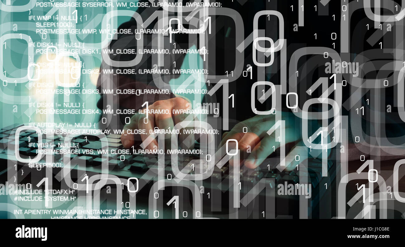Cyber attack, futuristic cyber crime Stock Photo - Alamy