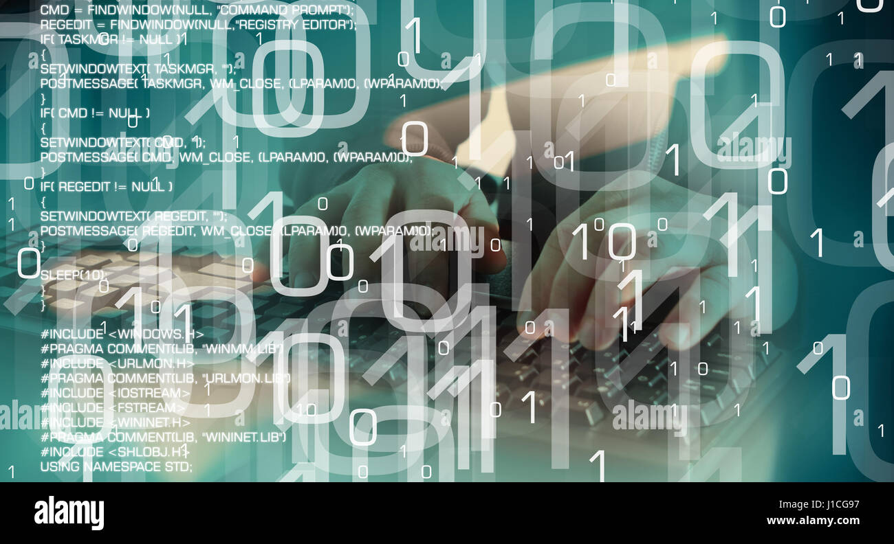 Cybersecurity computer abstract green background hi-res stock ...