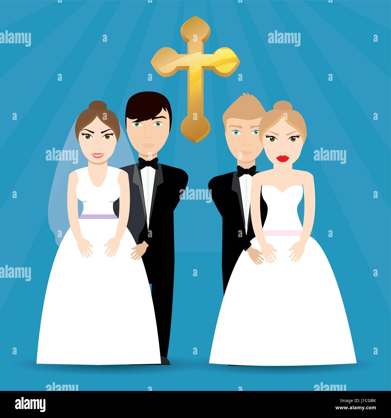 two couple wedding cross image Stock Vector Image & Art - Alamy