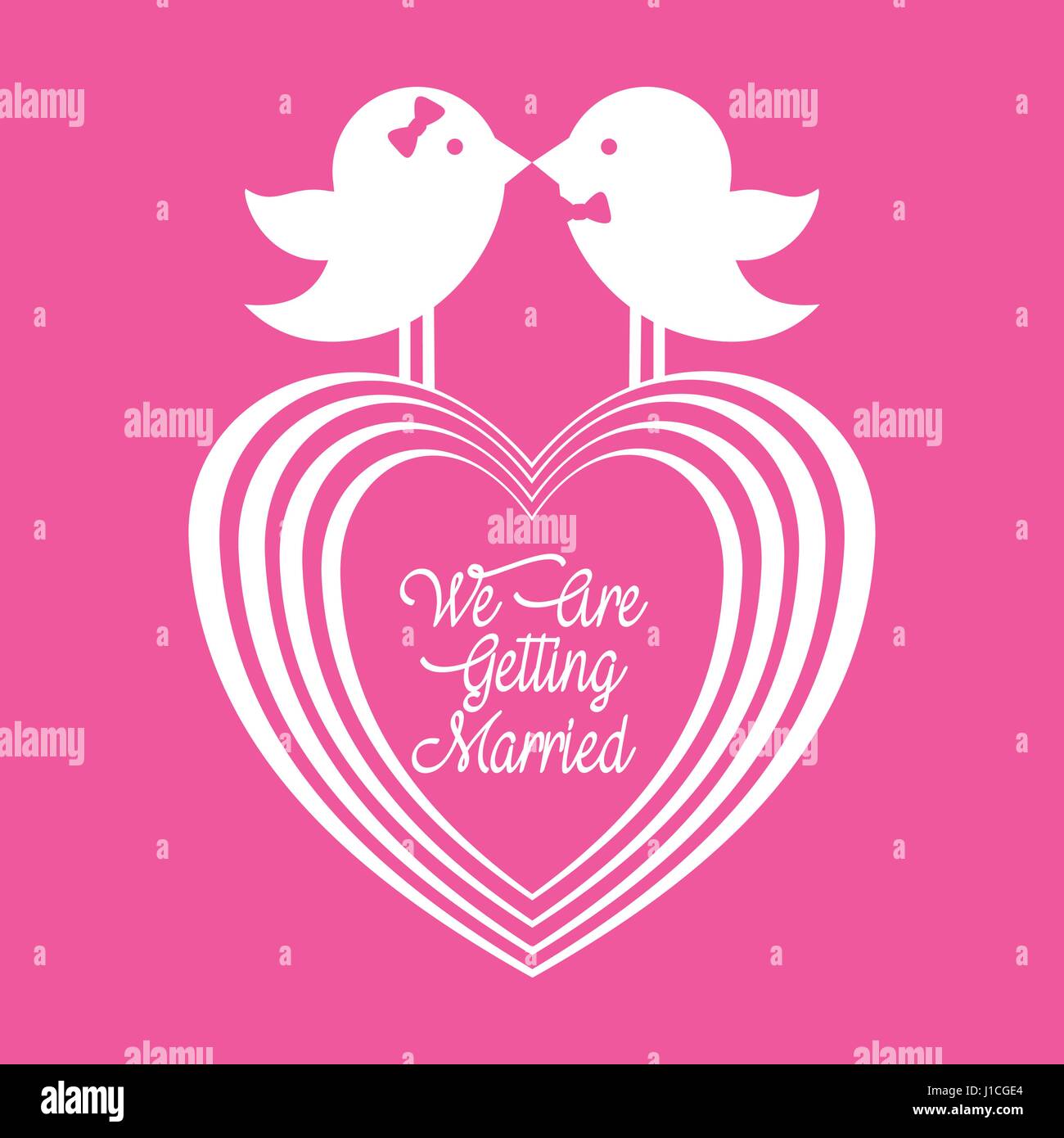 we are greeting married couple birds and heart Stock Vector Image & Art ...