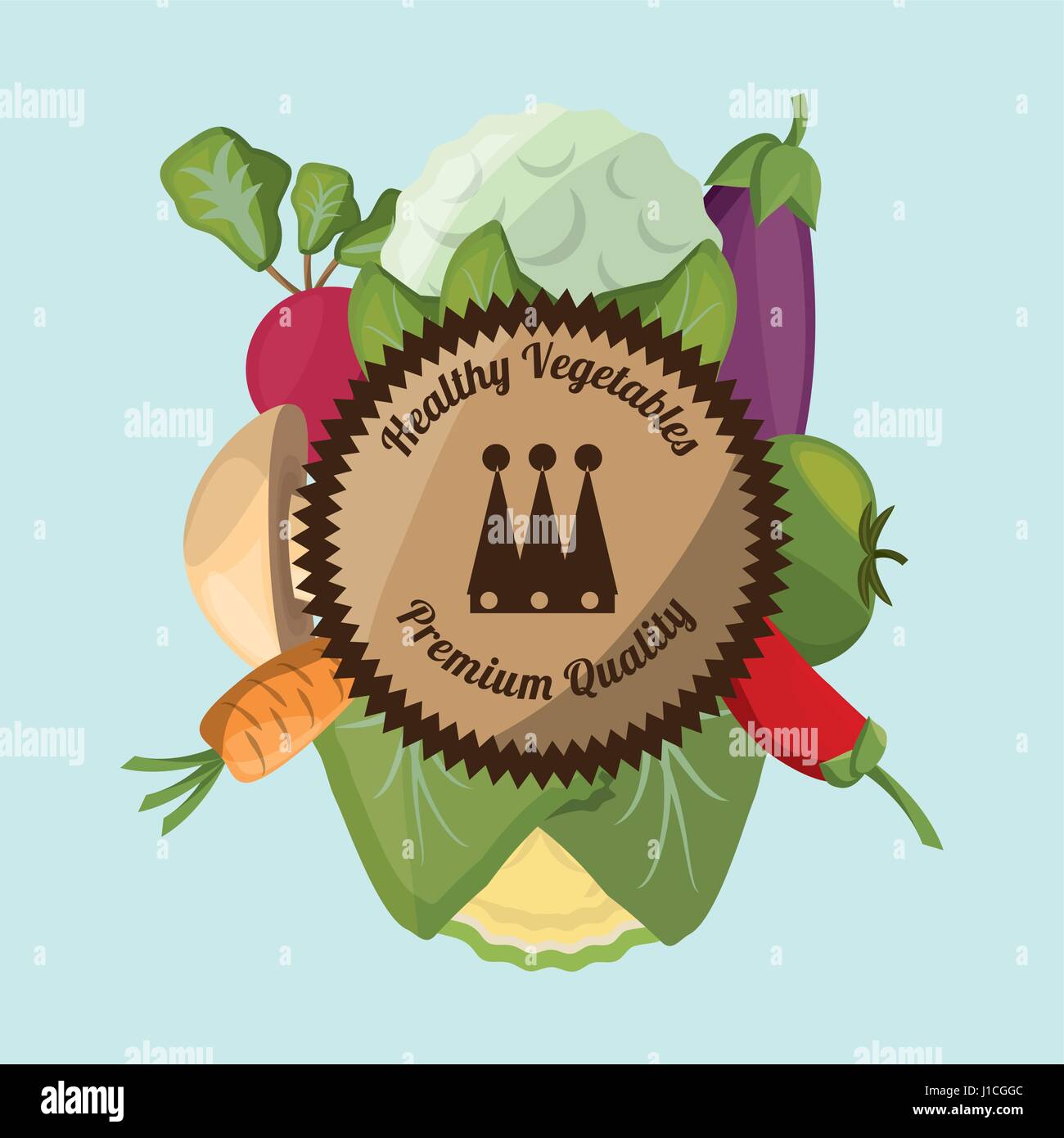 healthy vegetables fresh harvest label Stock Vector Image & Art - Alamy