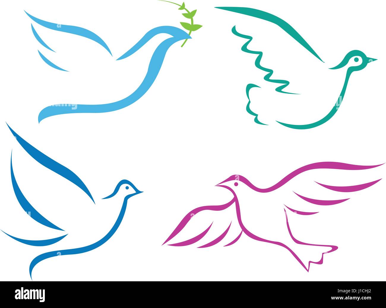 Vector illustration of flying dove Stock Vector Image & Art - Alamy