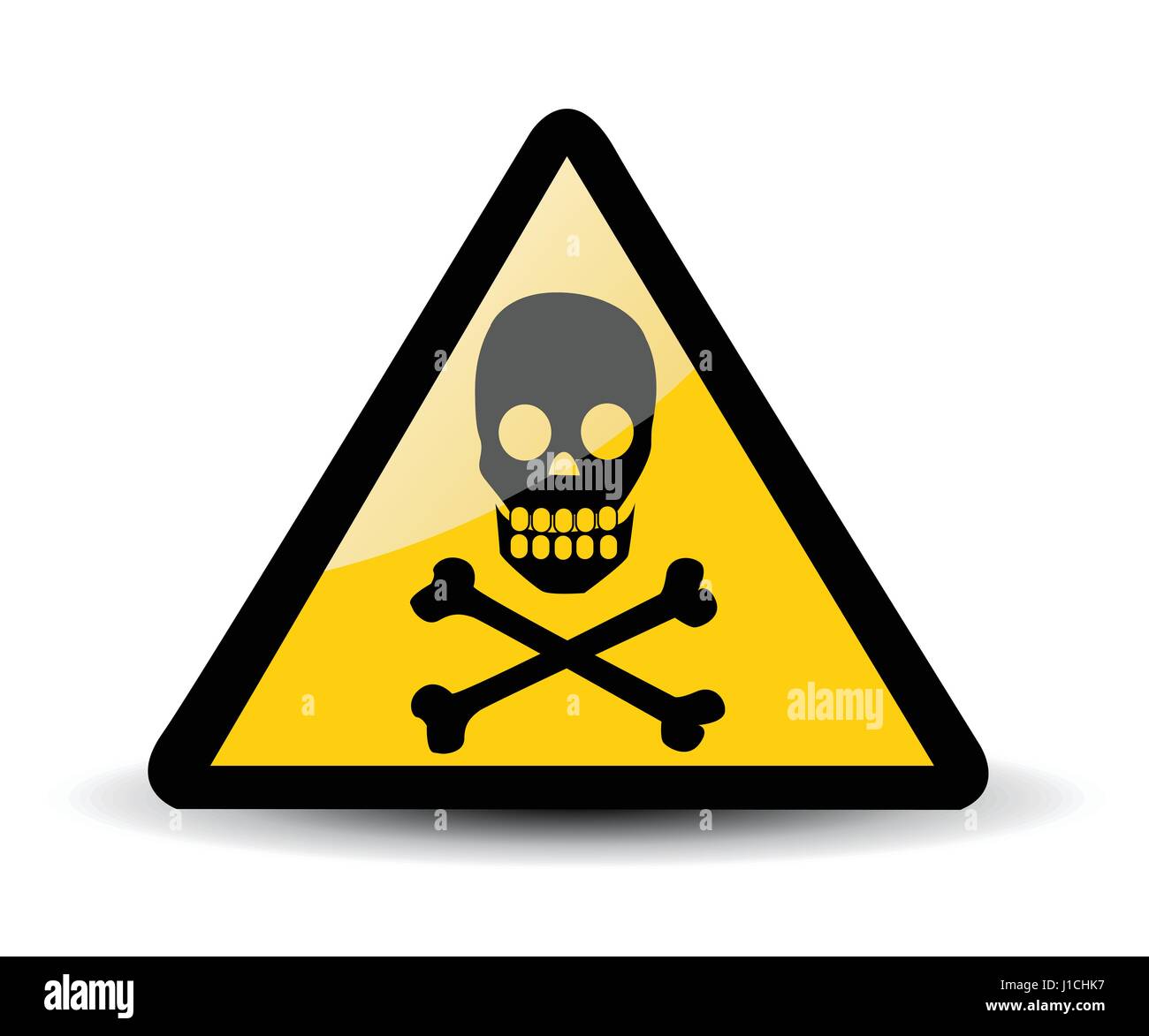 Danger Poison Skull Yellow Sign Stock Photos & Danger Poison Skull ...