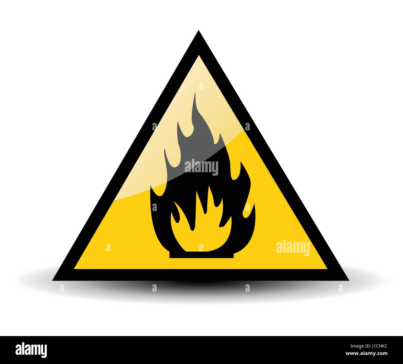 Fire warning sign on white Stock Vector Image & Art - Alamy