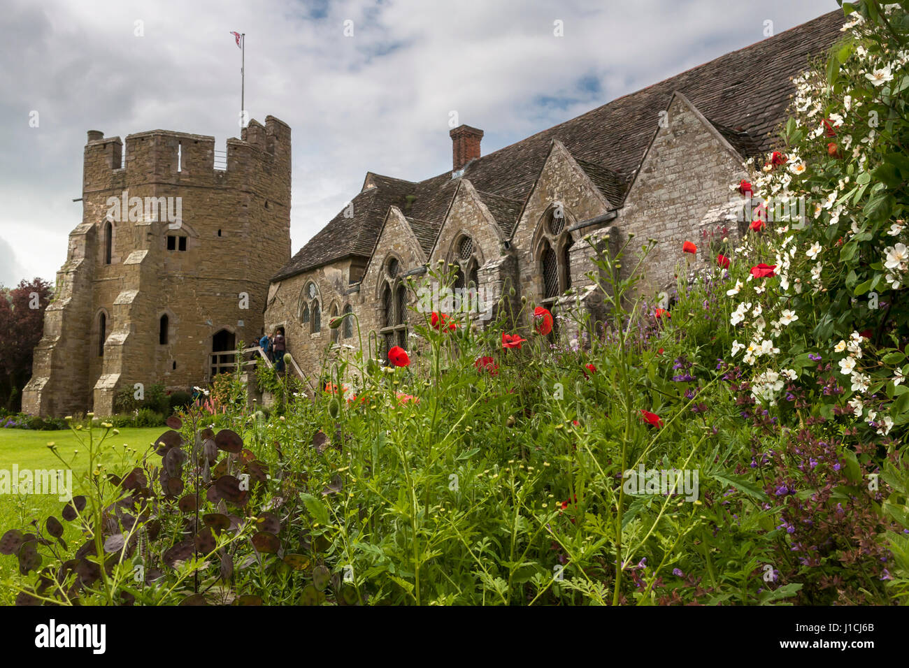Medieval fortified manor of Stokesay Castle, Shropshire, England, UK ...