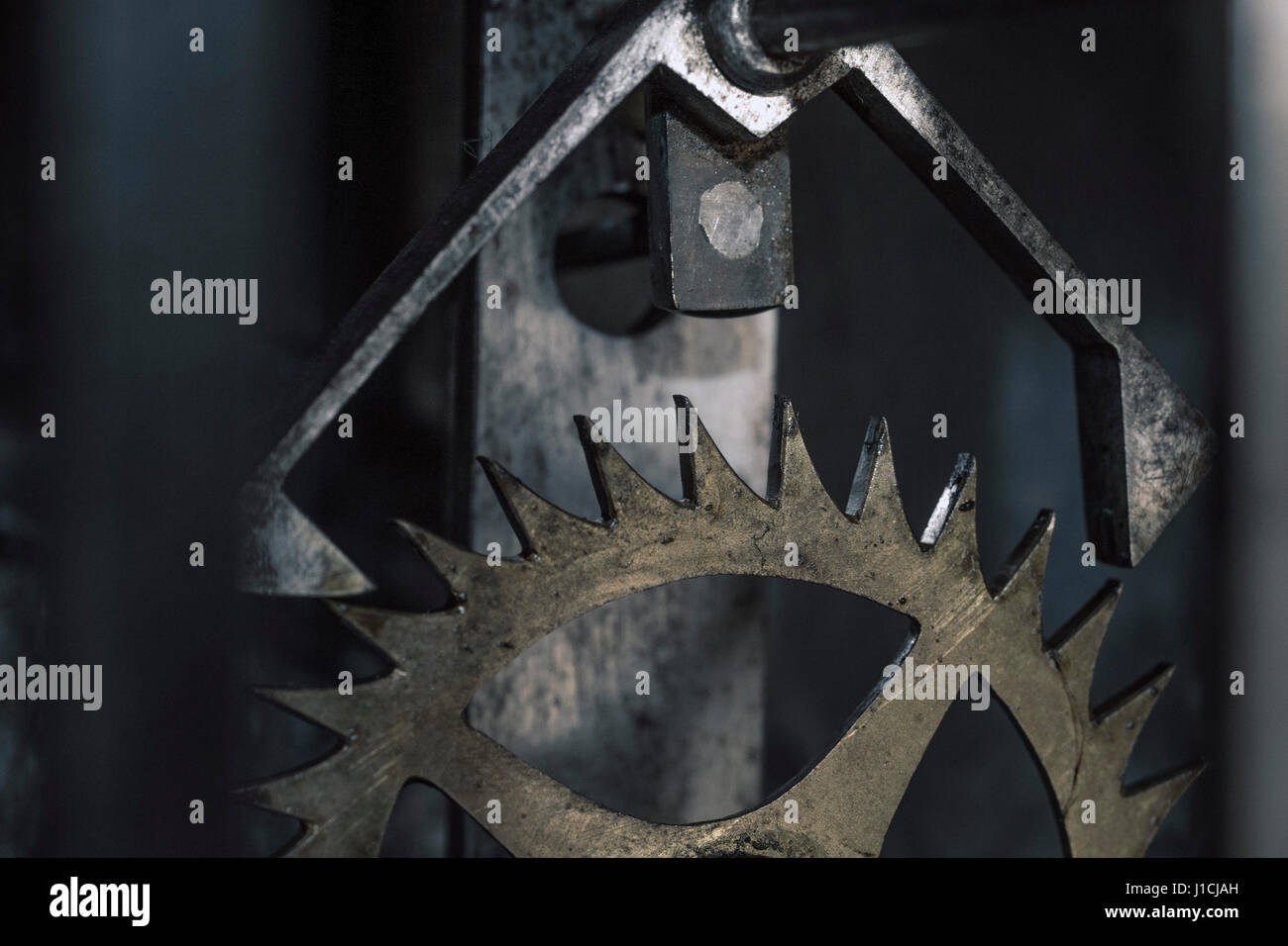 Mechanism of an old pendulum clock Stock Photo - Alamy