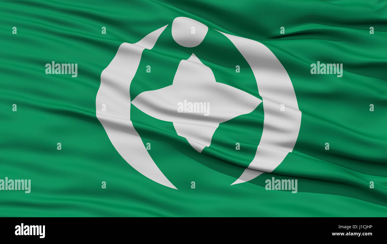 Closeup of Chiba Flag, Capital of Japan Prefecture Stock Photo - Alamy